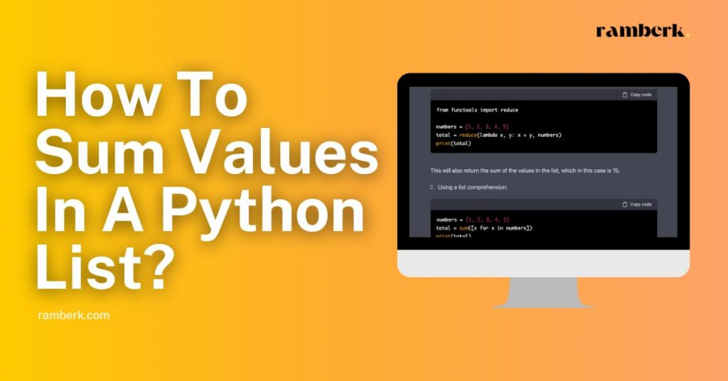 How To Sum Values In A Python List Ramberk